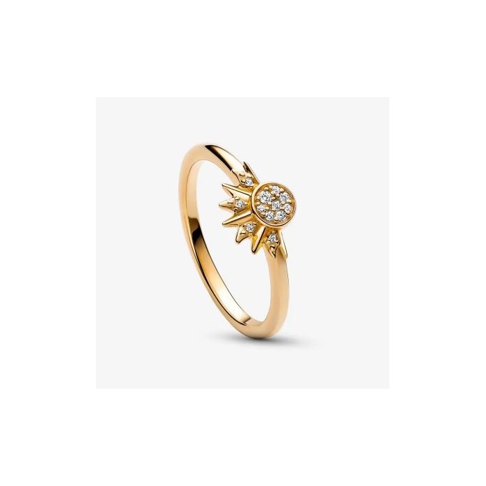 DEZE PANDORA CELESTIAL SUN 14K GOLDPLATED RING 162674C01 IS ONLINE TE KOOP.