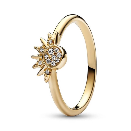 DEZE PANDORA CELESTIAL SUN 14K GOLDPLATED RING 162674C01 IS ONLINE TE KOOP.