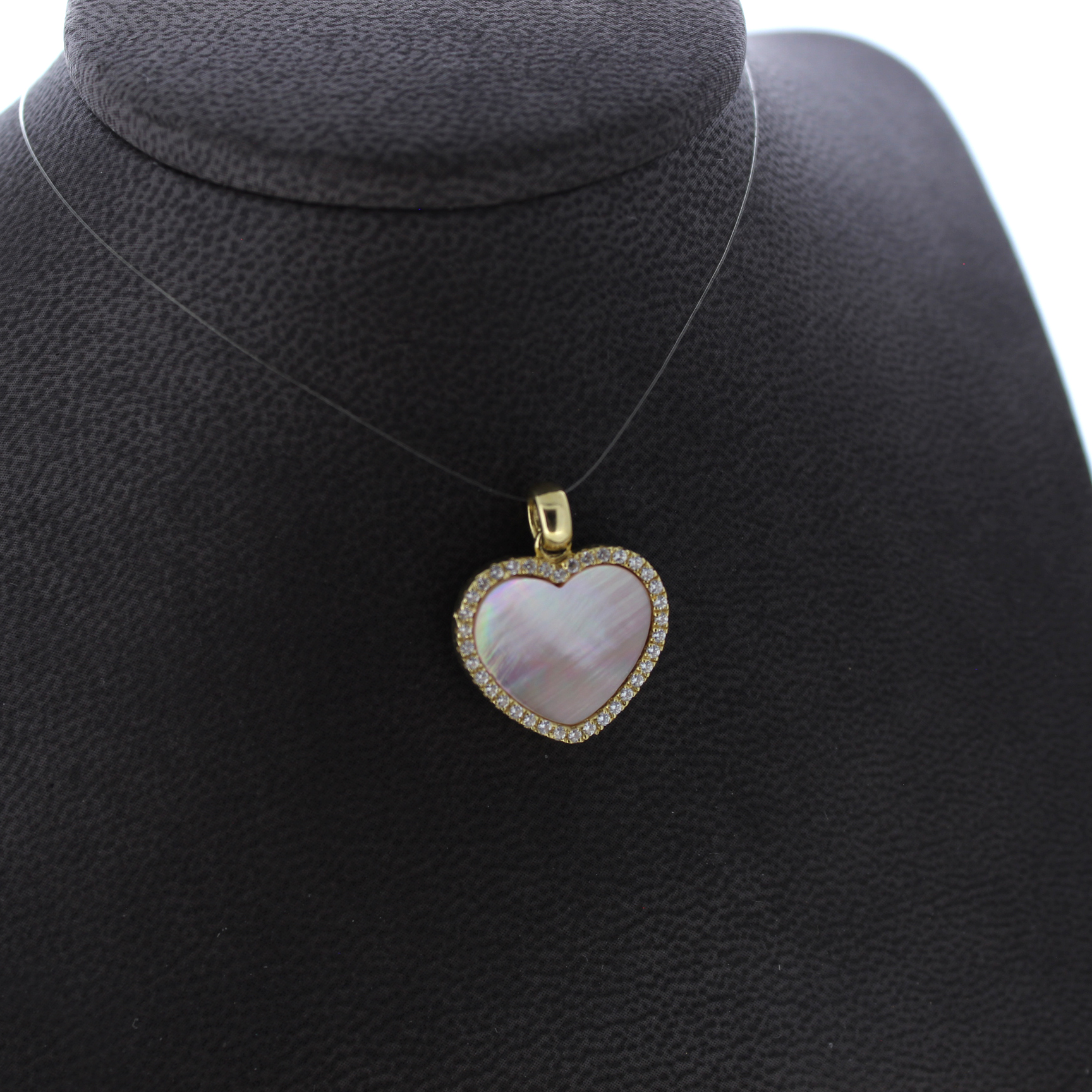 Tweedehands hanger, vervaardigd uit geelgoud 18 karaat met zirconium en ...